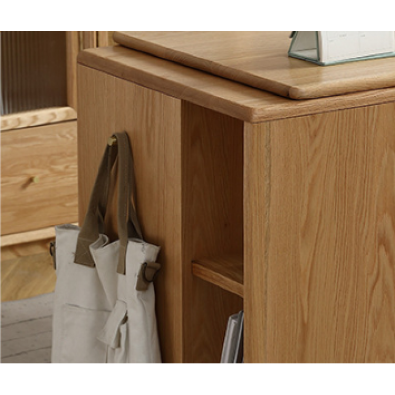 Berlin Natural Solid Oak Desk with storage